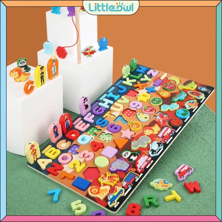 M'sia 5 Rows Wooden Matching Board/Alphabet & Number Matching Board ...