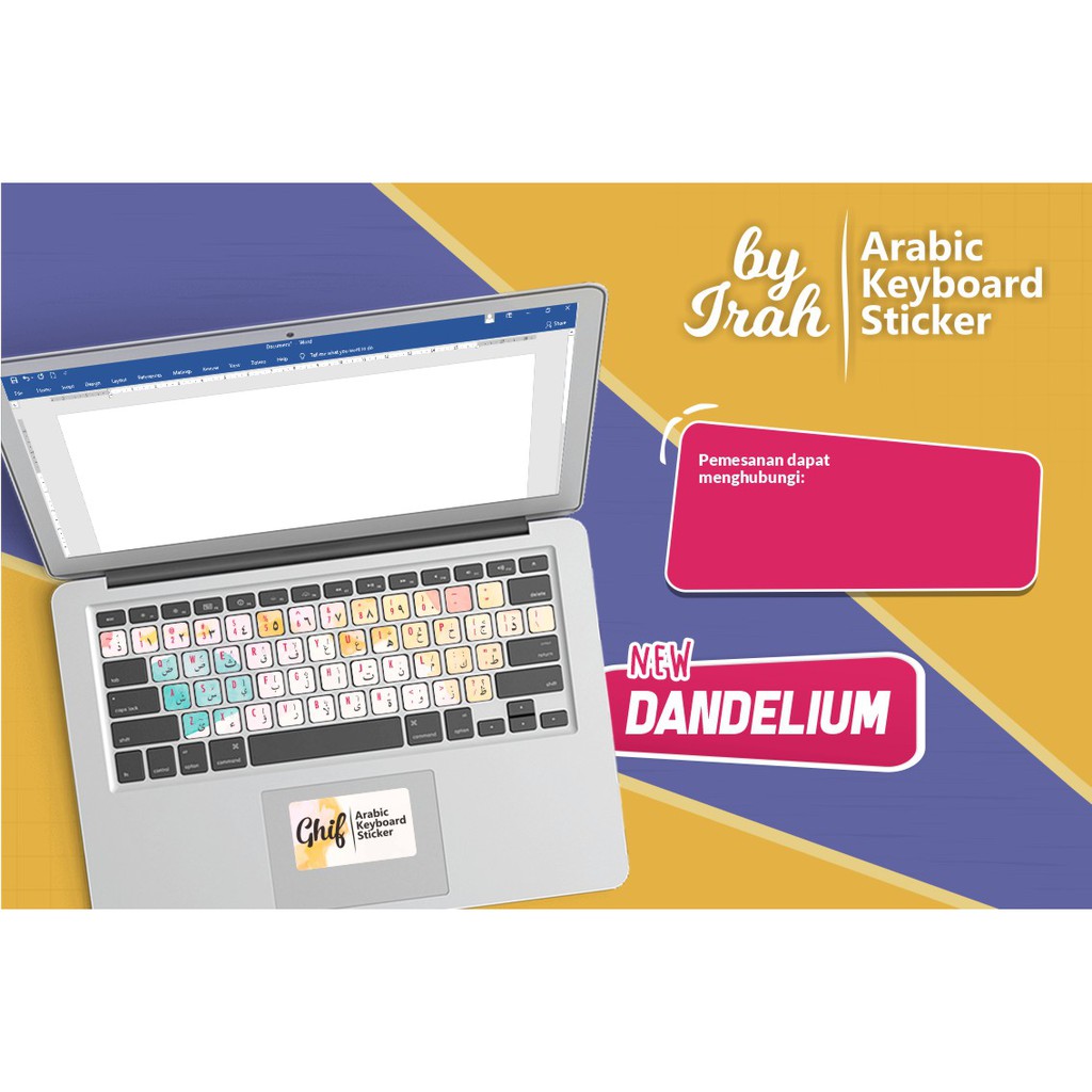 KEYBOARD STICKER ARABIC RUMI ALPHABET DANDELIUM WITH FREE GIFT | Shopee ...