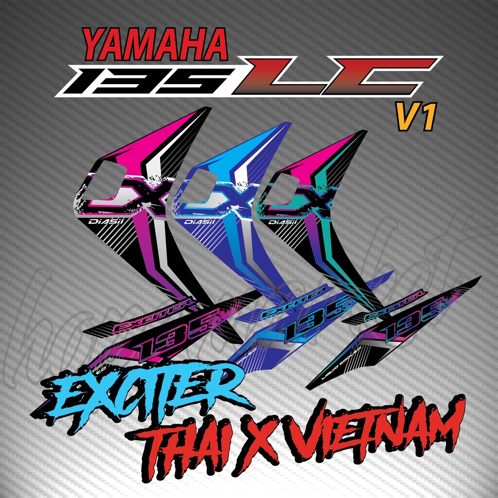 STRIPE MOTOR YAMAHA LC135 PANTULAN CAHAYA NEW LC V1 EXCITER THAI X VN ...