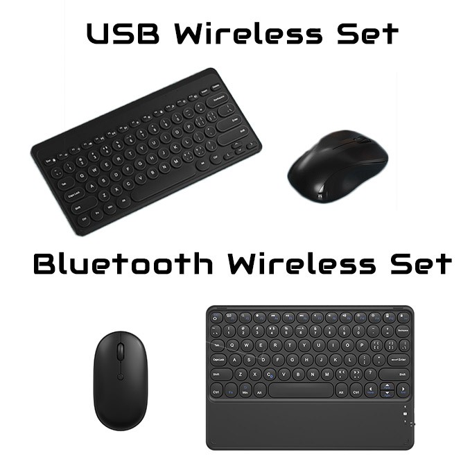 Soundless Quiet Slim Minimalistic Bluetooth Wireless USB Keyboard Mouse ...