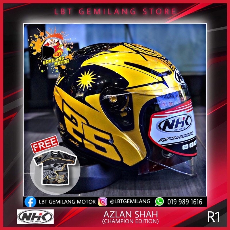 NHK Helmets R1V2 [AZLAN SHAH GOLD CHAMPION EDITION] LIMITED EDITION ...