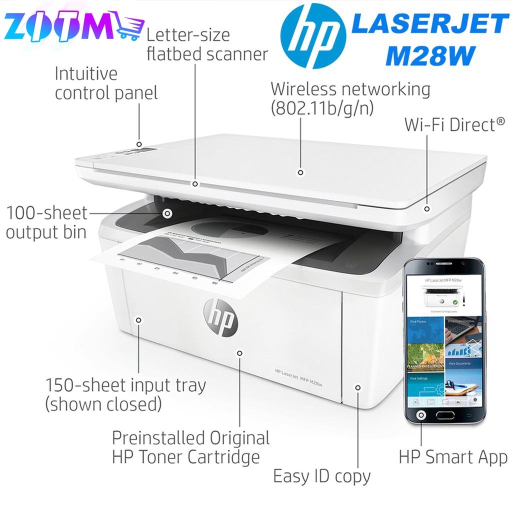 HP LASERJET PRO MFP M28W PRINT , SCAN COPY , WIRELESS PRINTER | Shopee ...
