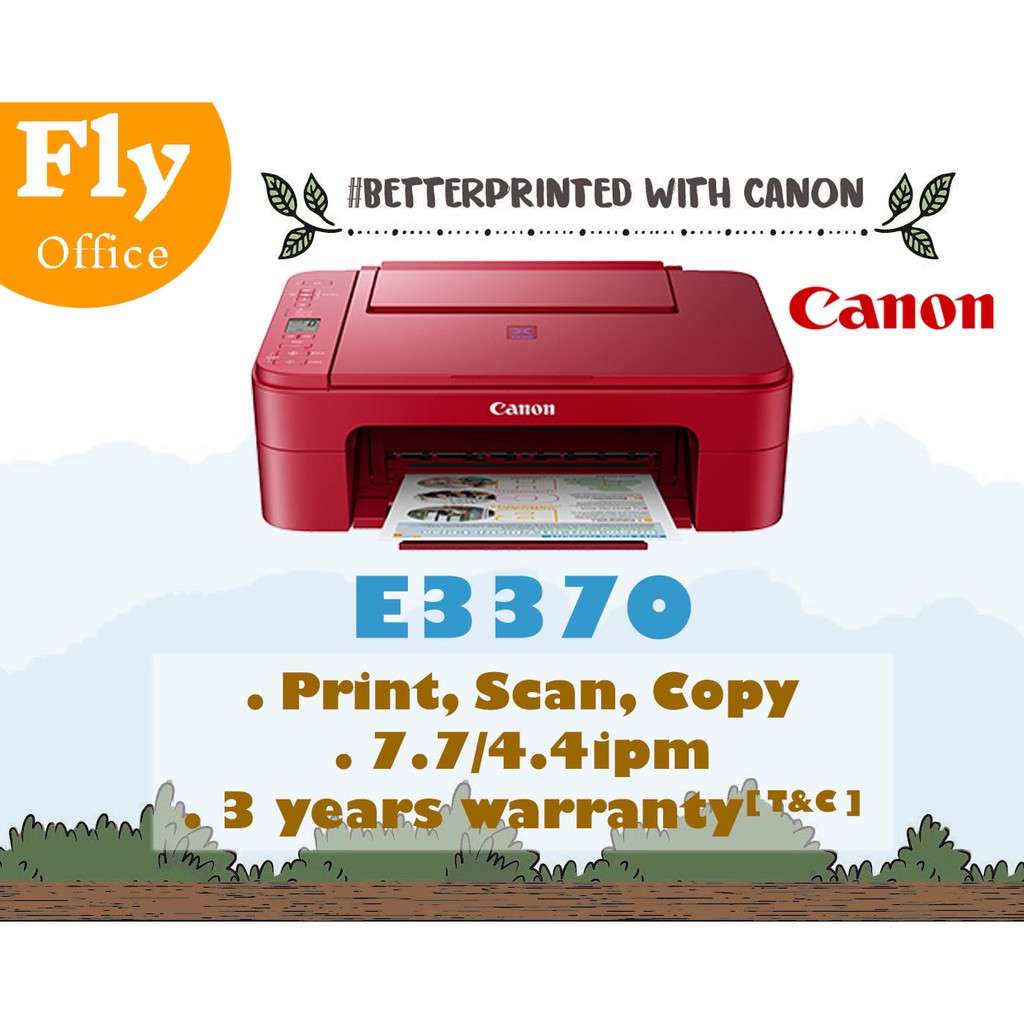 Canon PIXMA E3370 Compact Wireless All-In-One with LCD for Low-Cost ...