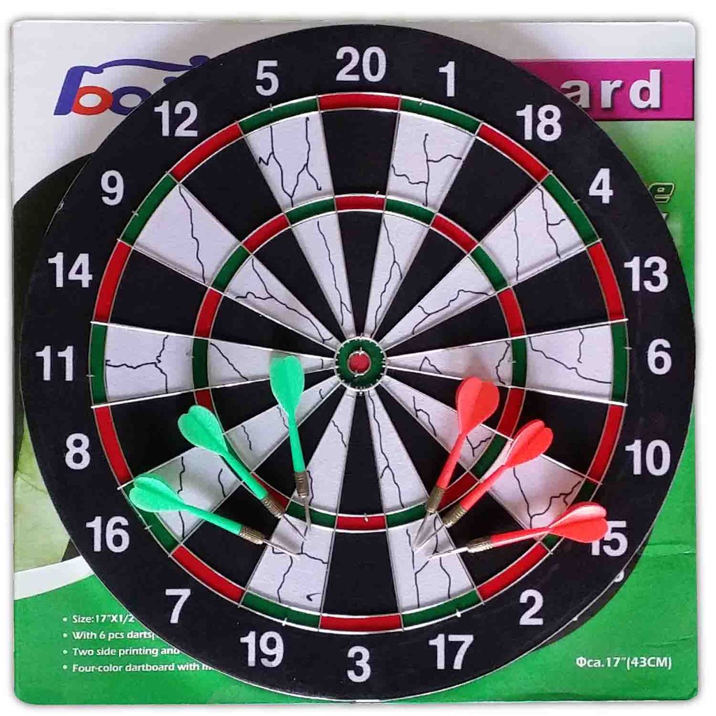 Dual Side Tournament Dart Board 17" x 1/2" (Free 6 Darts) | Shopee Malaysia