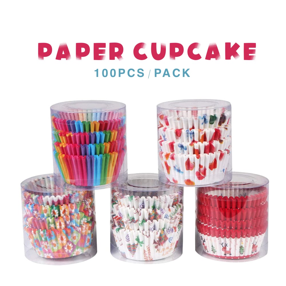 (100pcs) Colourful Muffin Cupcake Party Paper Cup / Baking Cupcake Cup ...