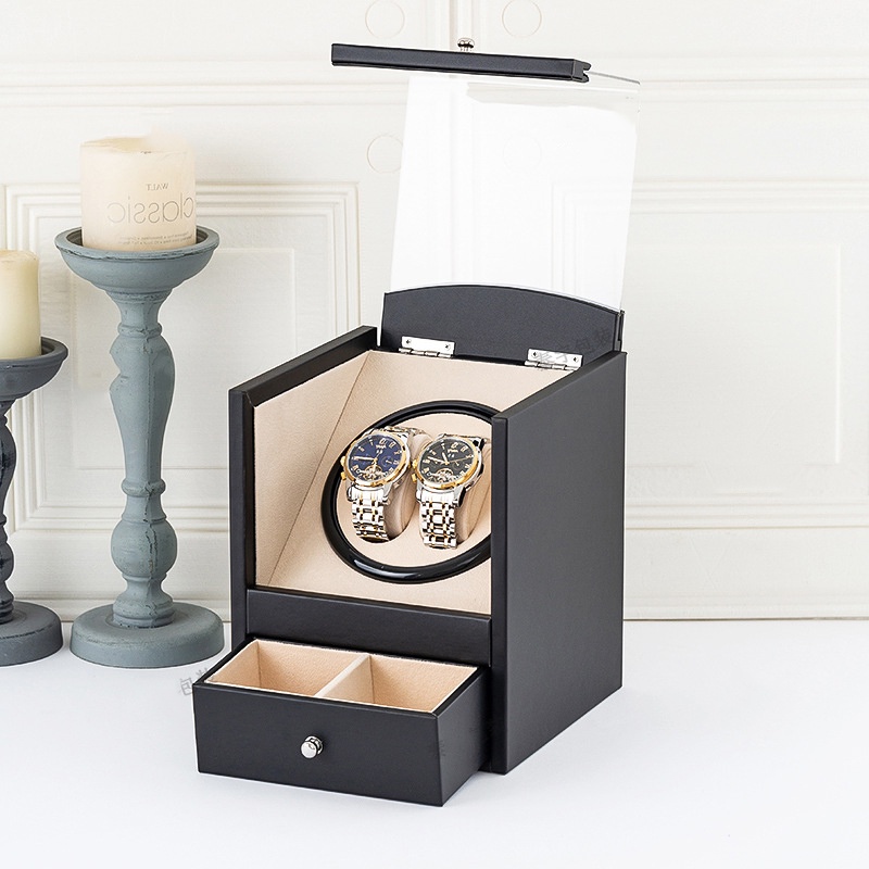 Double Automatic Watch Winder, 2+2 Rotating Watches Case Display Box ...