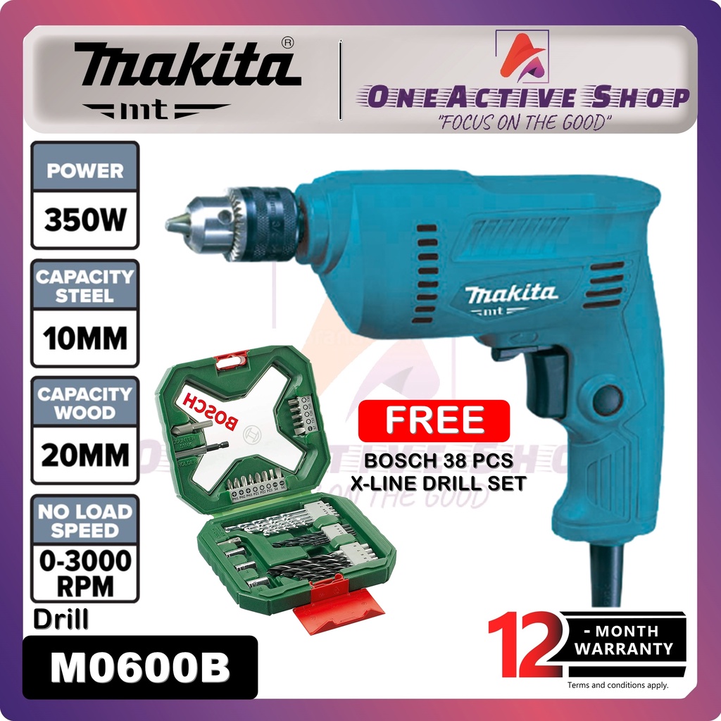 MAKITA Drill 350W M0600B - 1 Year Warranty ( MAKITA ELECTRIC HAND DRILL ...
