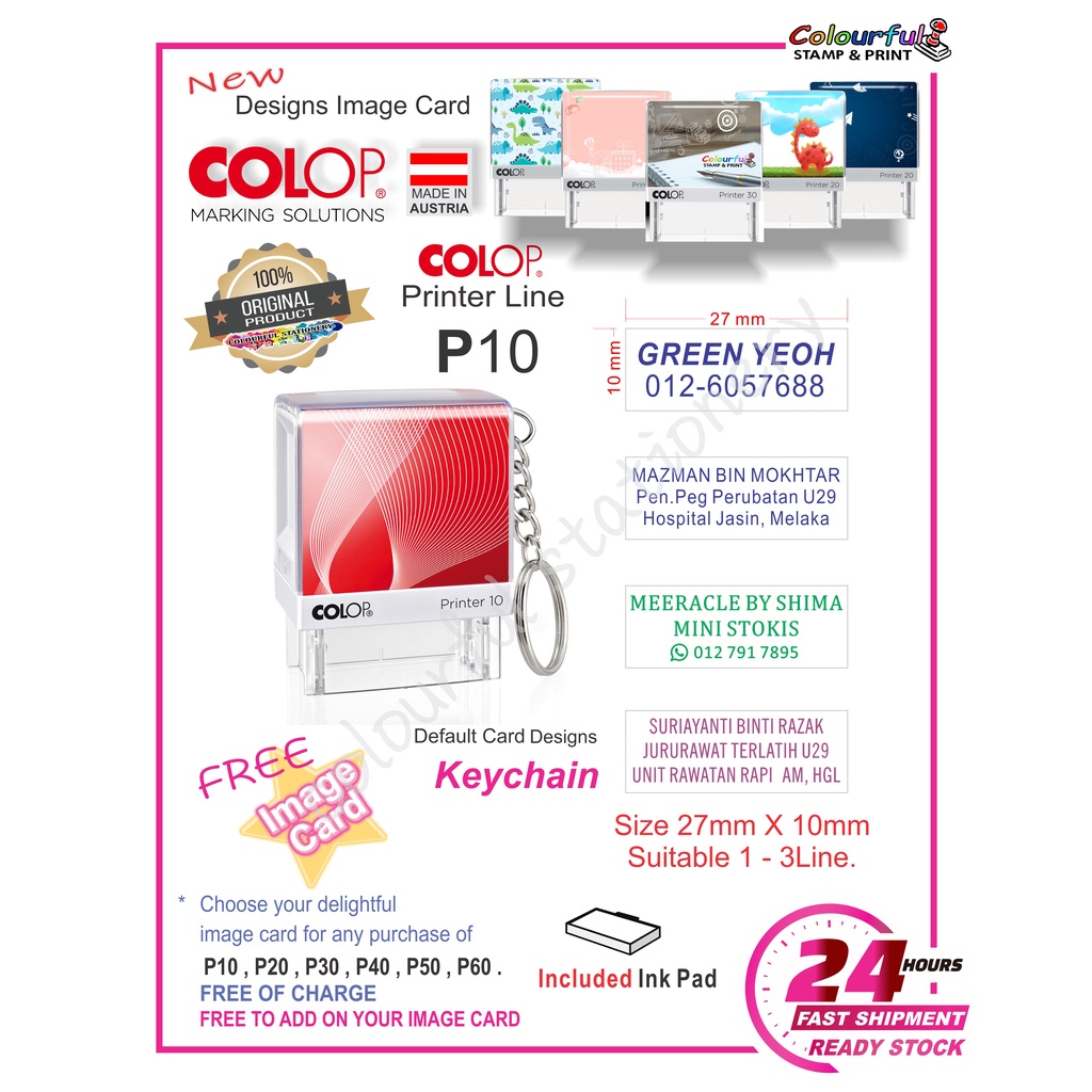 COLOP New Personalized Self-Inking Rubber Stamp (Hospital, Office ...