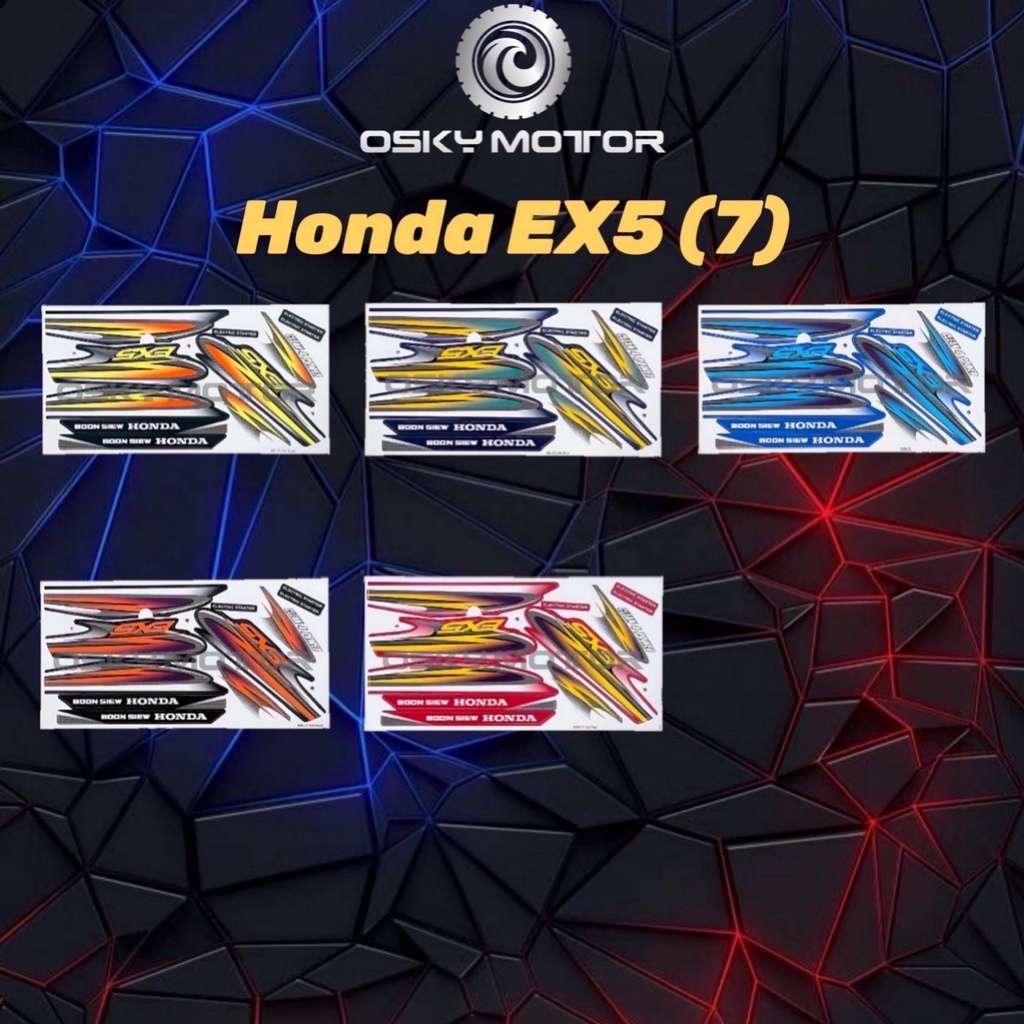 Honda EX5 (7) Body Sticker - Green / Blue / Light Blue / Black / Red ...