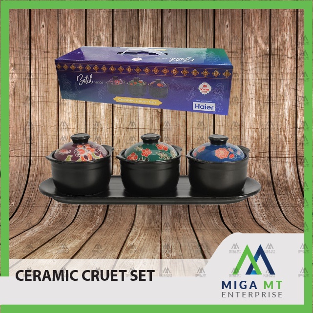 Color King Ceramic Cruet Set - 220ml x 3 3332-S3 Batik Series | Shopee ...