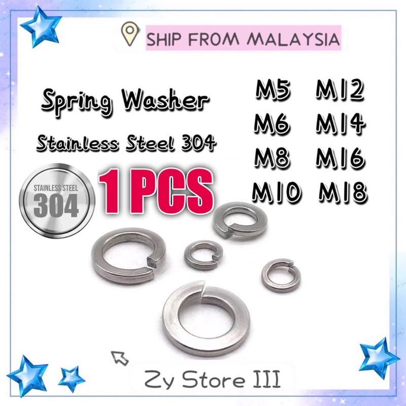 Spring Washer Stainless Steel 304 1PCS M5 M6 M8 M10 M12 M14 M16 M18 ...