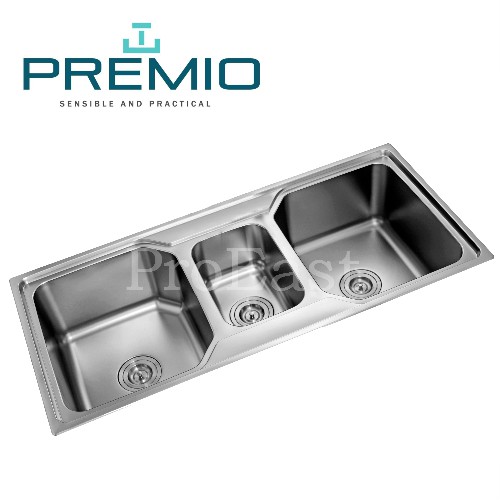 Premio S3-10648 Double 2.5 Stainless Steel Kitchen Sink 1.0MM (T ...