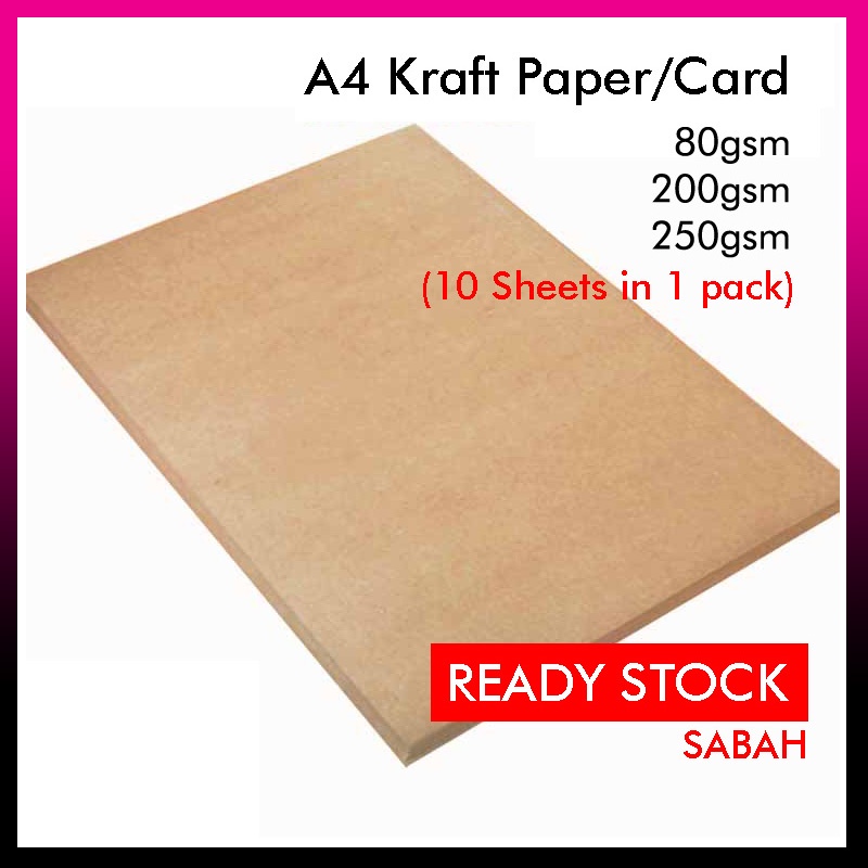 Kraft paper/card A4size (10 sheets in 1pack) | Shopee Malaysia