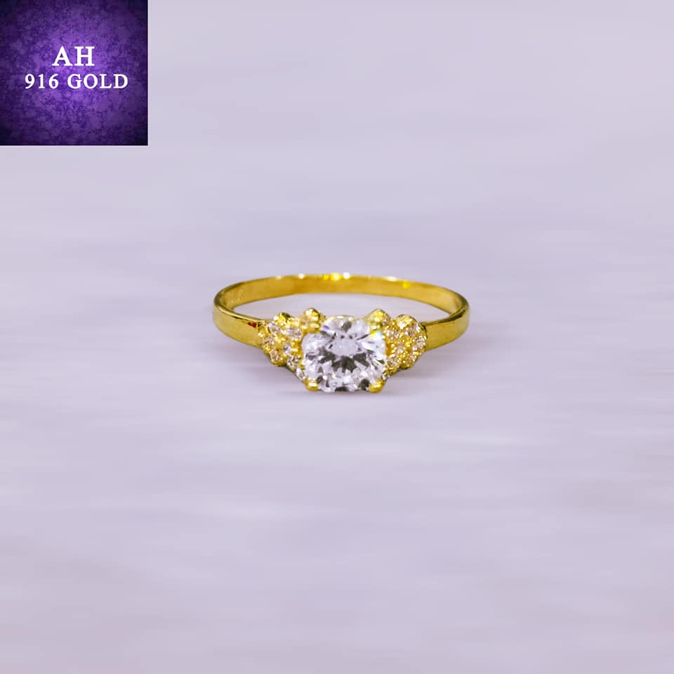 Cincin Tunang Emas 916 Size 12,18/Merisik/Kahwini/Nikah/Engagement Ring ...