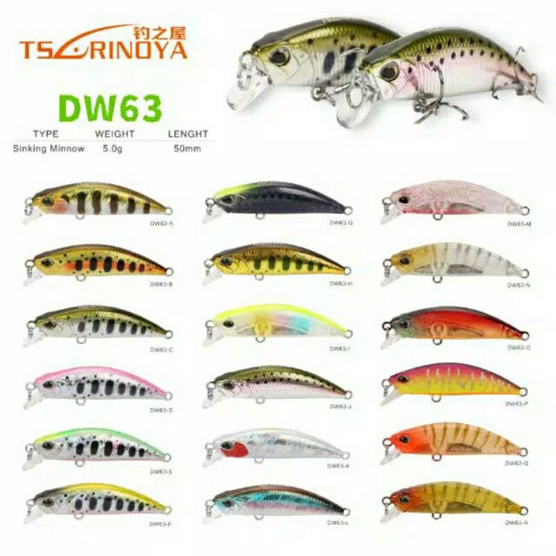 Bait / LURE - MINNOW TSURINOYA DW63 (Sinking & Flutter) | Shopee Malaysia