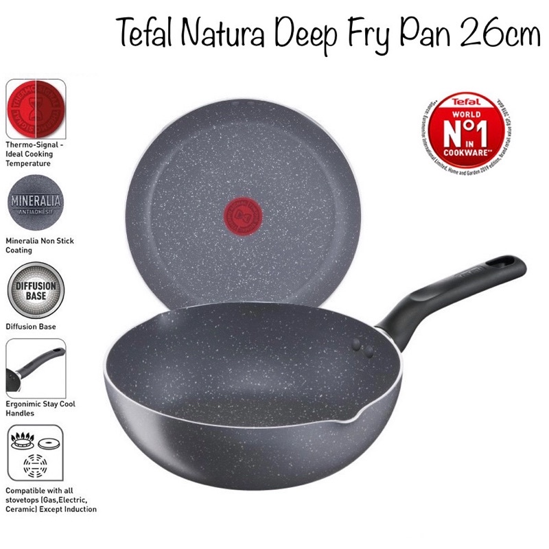 TEFAL Natura Deep Frypan 26cm (B22665) | Shopee Malaysia