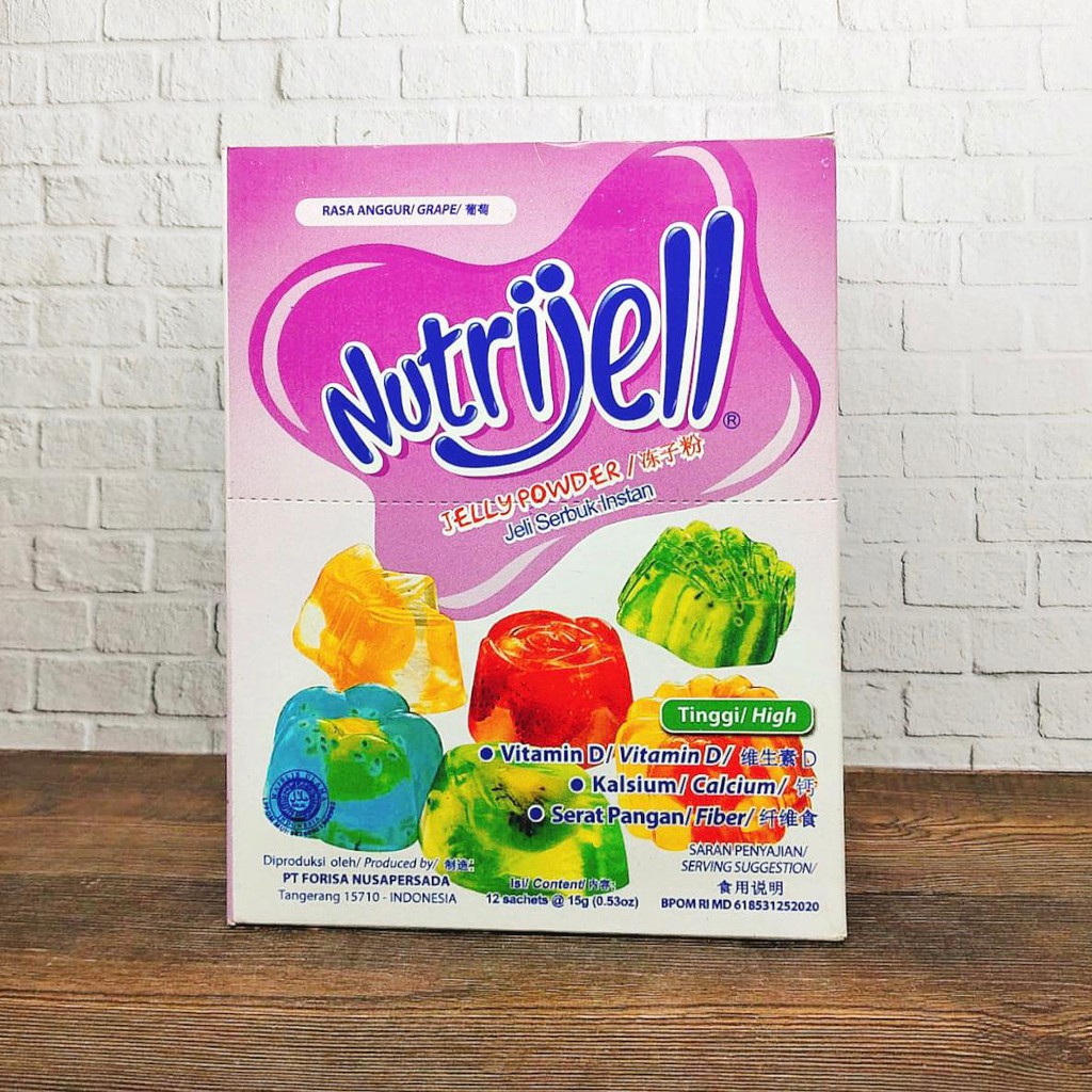 Nutrijell BOX JELLY POWDER JELLY POWDER Instant Wine Flavor 12X15GR BOX ...