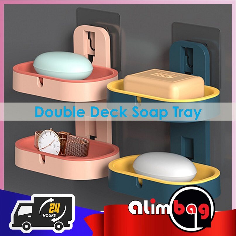 DM Double Deck Soap Tray Double Side Hook No Wall Drilling Handmade ...