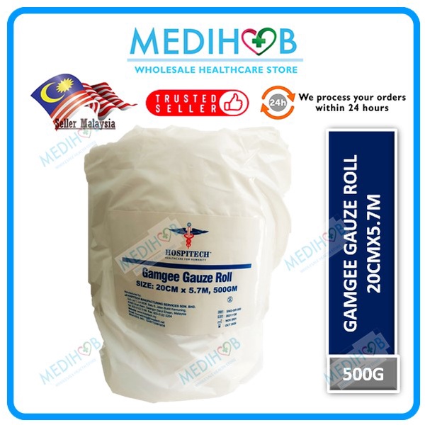 [𝐌𝐃𝐀 𝐀𝐏𝐏𝐑𝐎𝐕𝐄𝐃] MEDIHUB GAMGEE GAUZE ROLL 20CMX6CM / HOSPITECH 20CMX5.7M 500G | Shopee Malaysia