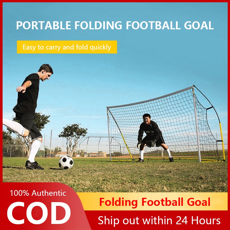 Folding football goal post portable outdoor football training goal net ...