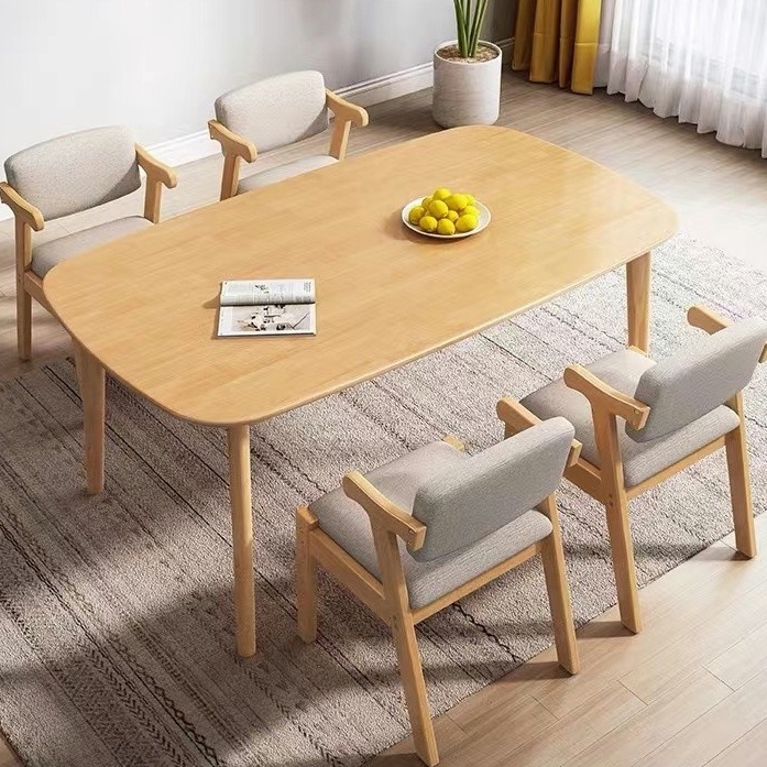 Dining table Nordic dining table 4/6 set Solid wood table Coffee table ...
