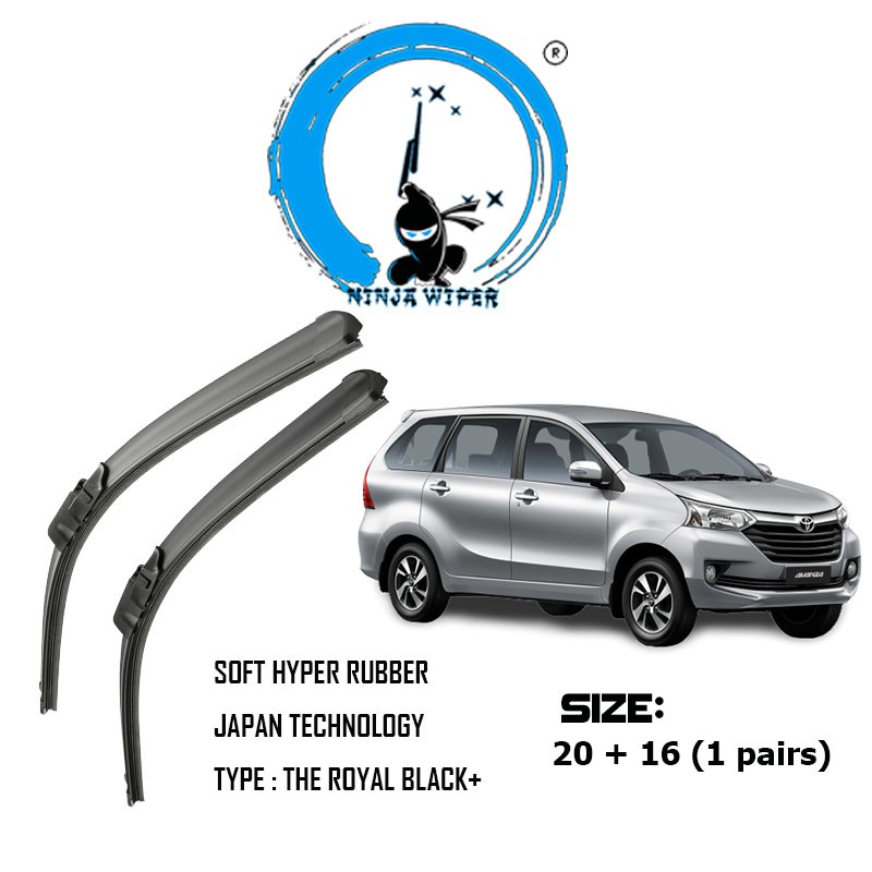 🇯🇵 Ninja Wiper The Royal black+🇯🇵 AVANZA (20"+16" 1PAIR) Car Wiper Soft ...