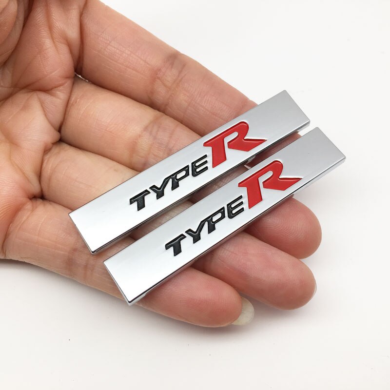 2Pcs 3D Metal Type R Typer logo Car Side Fender Rear Trunk Emblem Badge ...