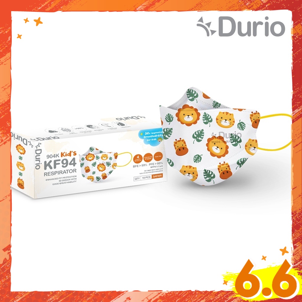 [Durio Authorized Reseller]Durio 904K Kid's KF94 Respirator (Safari ...