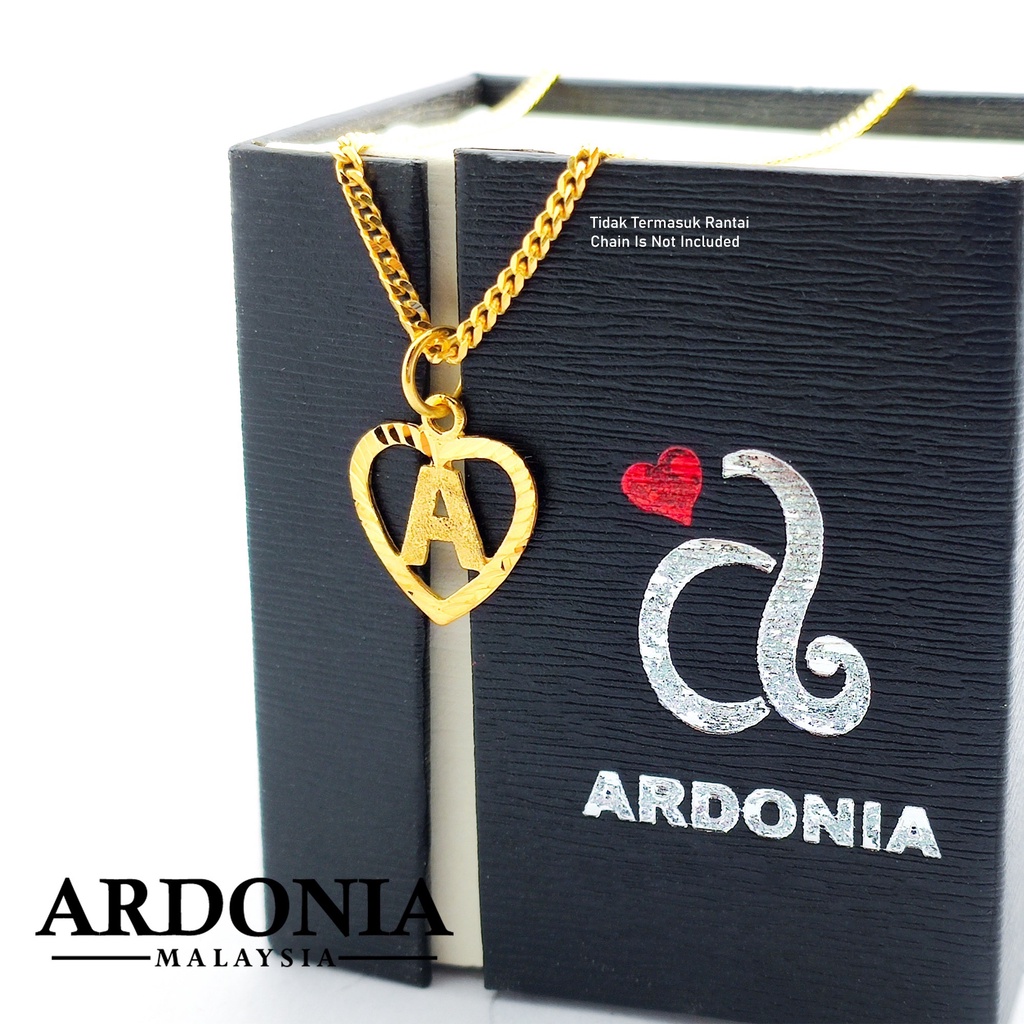 ARDONIA Alphabet Pendant / Loket Emas Abjad 375 (9K Gold / 375 Gold ...