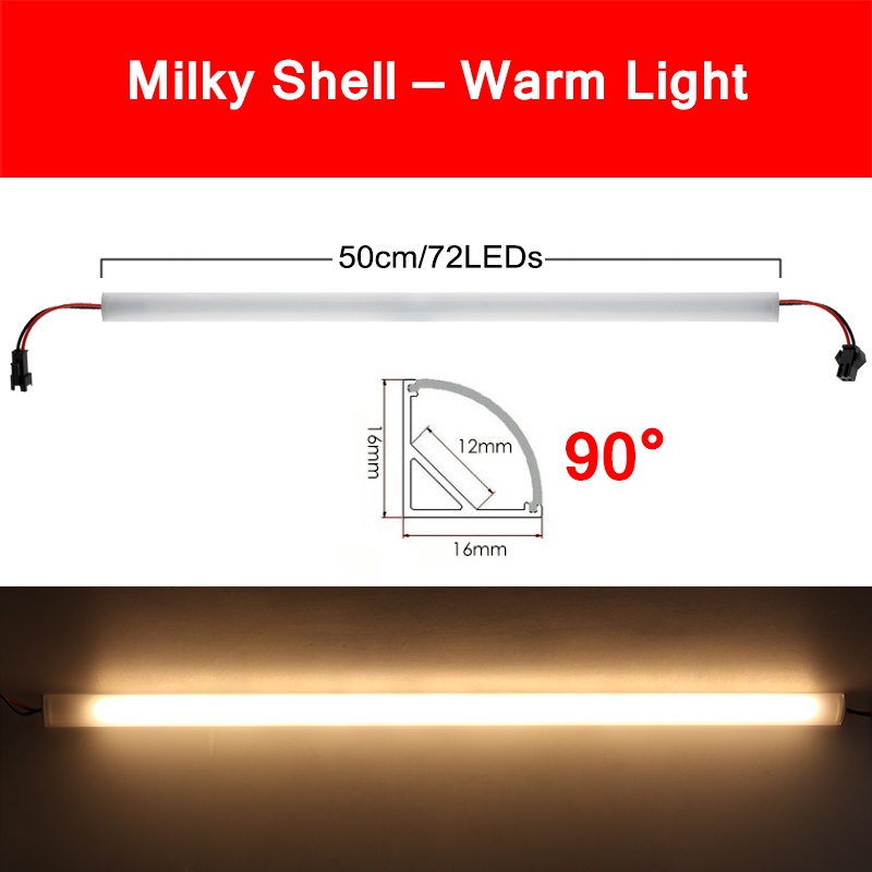 V-Type Wall Corner Tube 72 LEDs EU AC240V 50CM LED Bar Light Stick-on ...