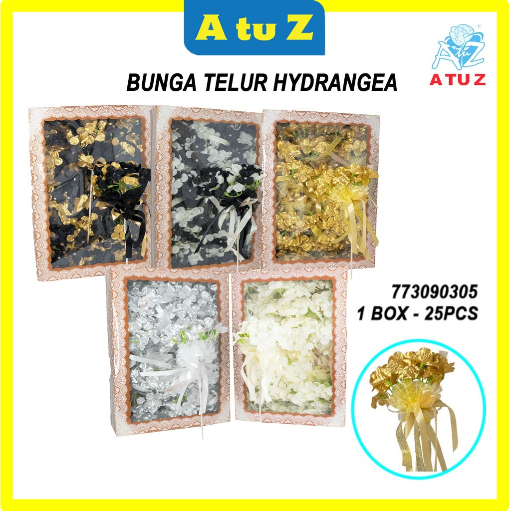 ATUZ 25pcs Bunga Telur Pahar Hydrangea Metallic Colour KENDURI KAHWIN ...