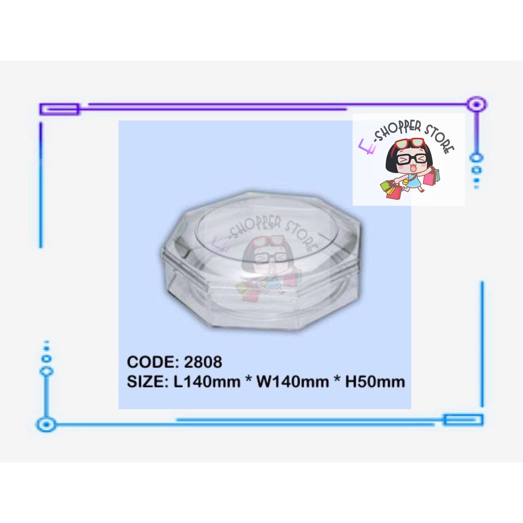 2808 PS #36pcs/CTN Octagon Transparent Plastic Food Container Balang ...