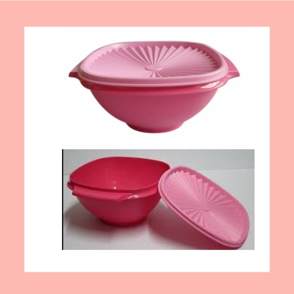 TUPPERWARE SERVELIER RUBY BOWL WITH LID PINK 2 PCS 2.4 LITRE NEW ...