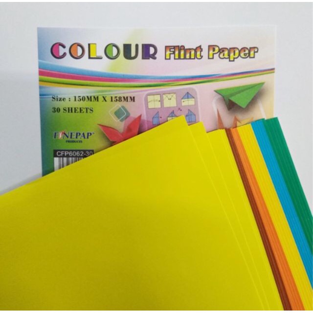 kertas Warna Kertas Origami Colour Flint Paper 30 Sheets | Shopee Malaysia