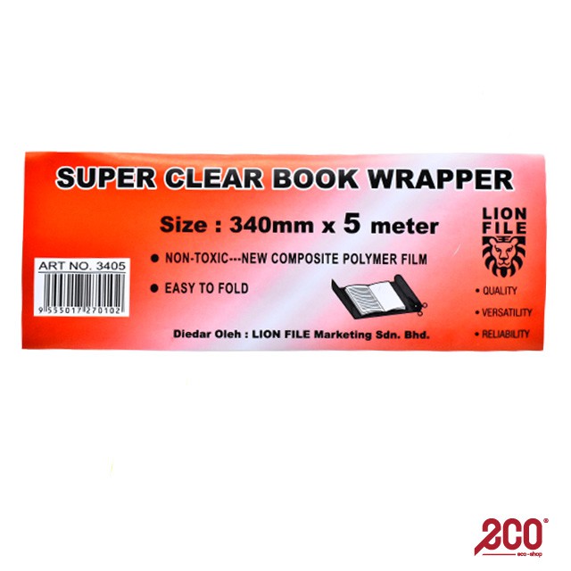 Lion File Super Clear Book Wrapper 34CM x 5M - 1138 - L18 - 1820 - AE ...
