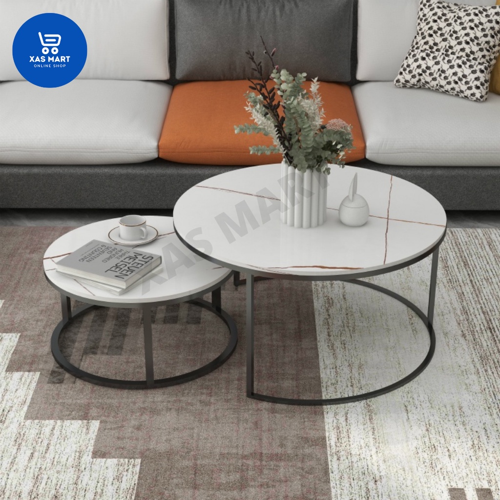 【New Product】ADAMAS Sintered Round Coffee Table Meja Kopi Nordic Modern ...