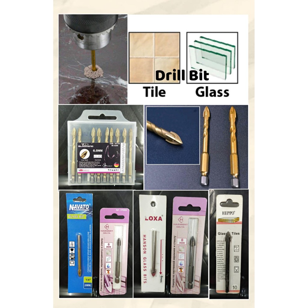Multi Purpose Material Drill Bit Drilling Porcelain Ceramic Tile Brick ...