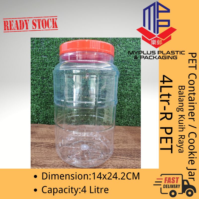 4Ltr-R Bekas Kuih Raya / PET Container Biskut / Balang Biskut / Balang ...
