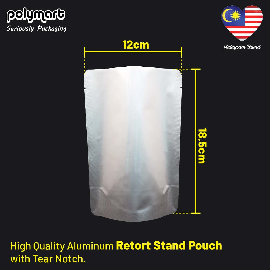[Wholesale 2k & 5k] Aluminum RETORT Stand Pouch with Tear Notch 12x18.5 ...