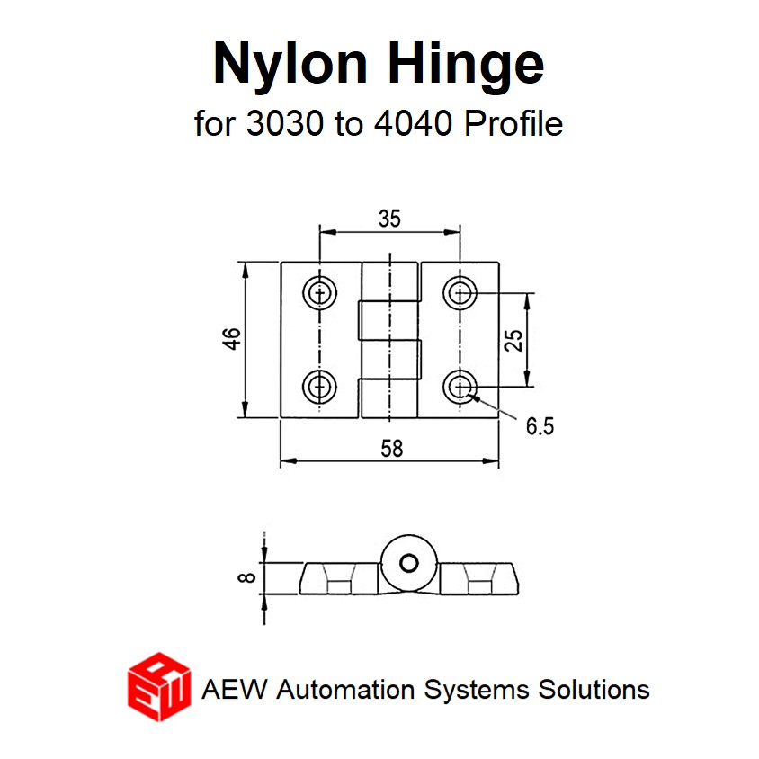 Nylon Hinge for 2020/ 3030/3040/ 4040/ 4545 Aluminium Profile | Shopee ...