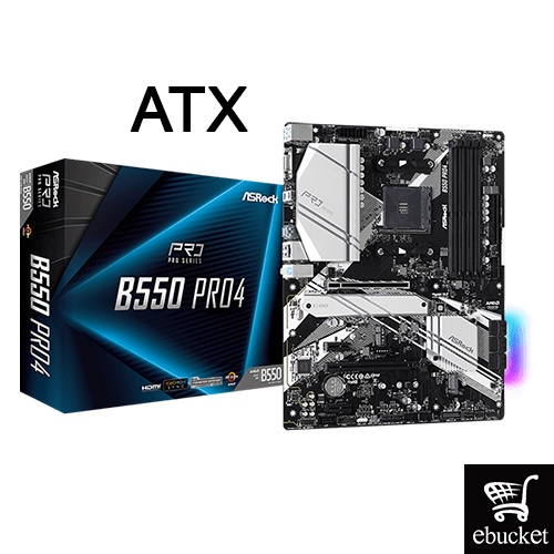 ASROCK B550 PRO4 AMD Socket AM4 B550, support for: 3rd Generation AMD ...