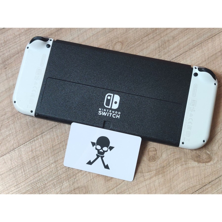 Nintendo Switch OLED Black Rear Tablet Skin Decal with Orange Texture ...