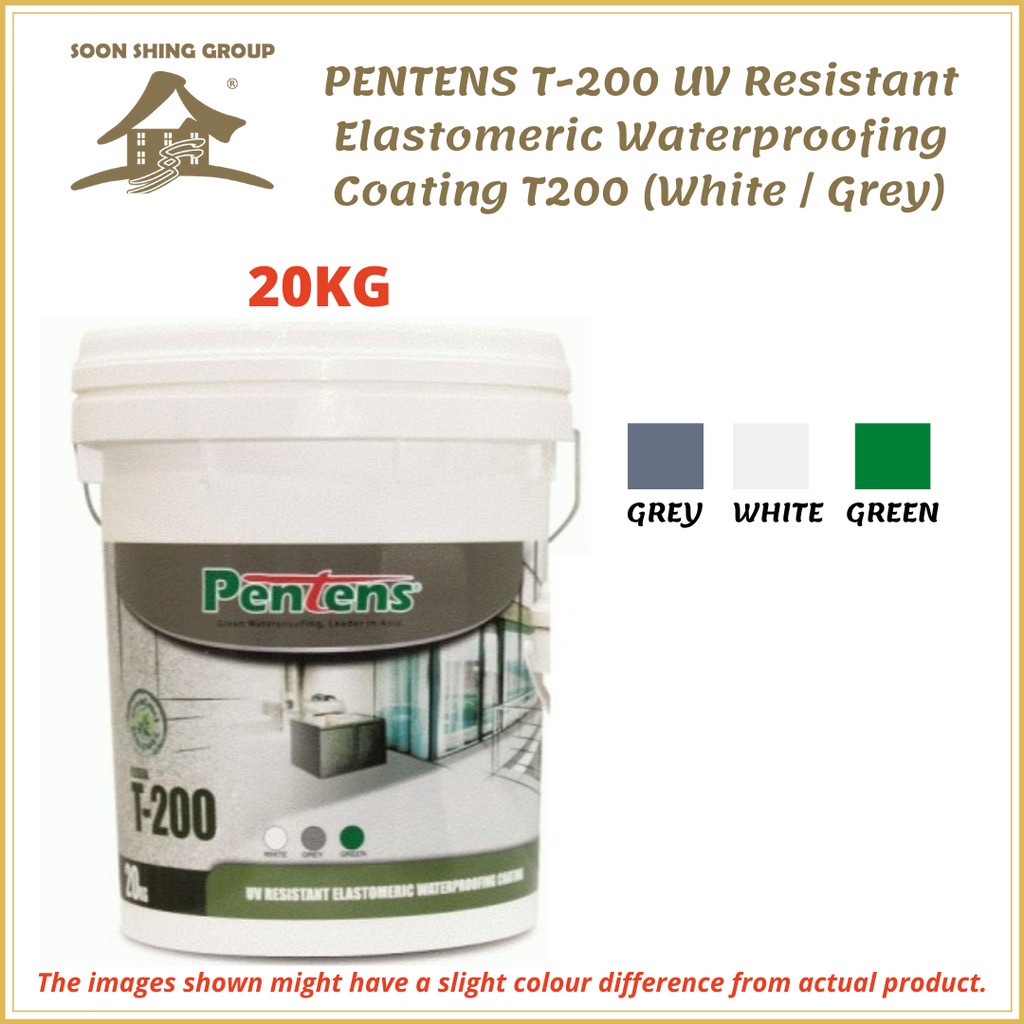 PENTENS T-200 UV Resistant Elastomeric Waterproofing Coating T200 (White / Grey) | Shopee Malaysia