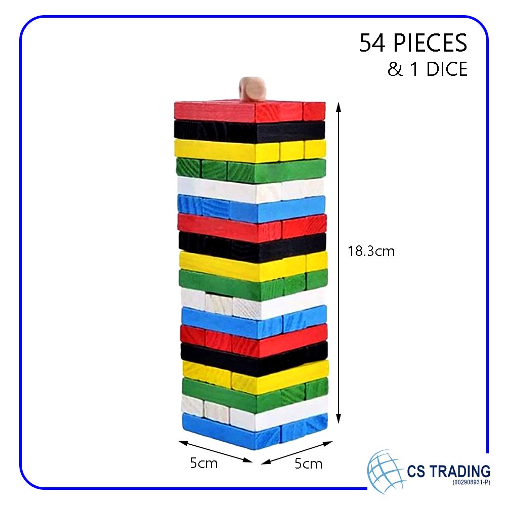 54 / 69 Pieces Wooden Stacking Block / Tower Toy / Block | Shopee Malaysia