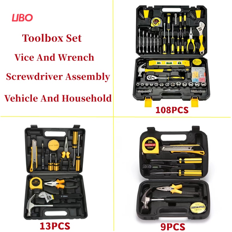 108pcs DIY Tool Set Household Hardware Hand Tools Combination Repairing ...