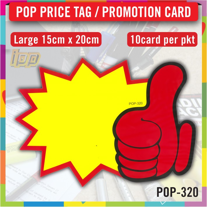 POP Price Tag Promotion Cards / Thumbs Up Pop Price Tags / Jualan Tag ...