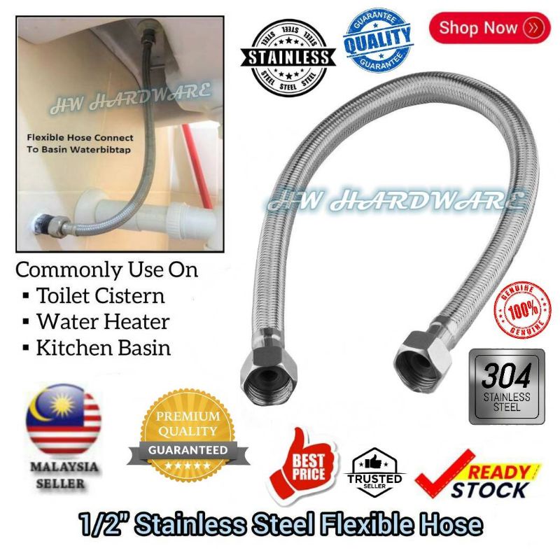 Original 304 Stainless Steel Anti-Rust Flexible Hose For Water Heater ...