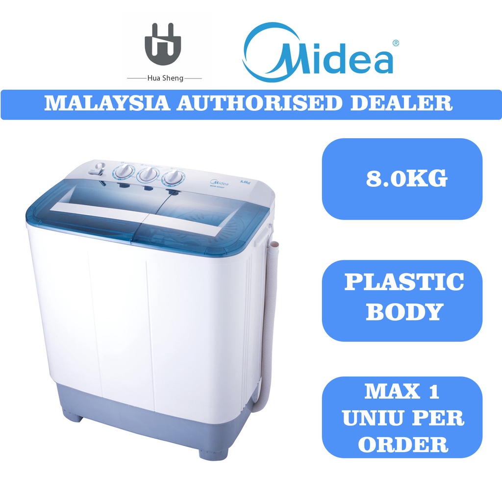 Midea Semi Auto Washing Machine (8.0kg) MSW-8008P | Shopee Malaysia