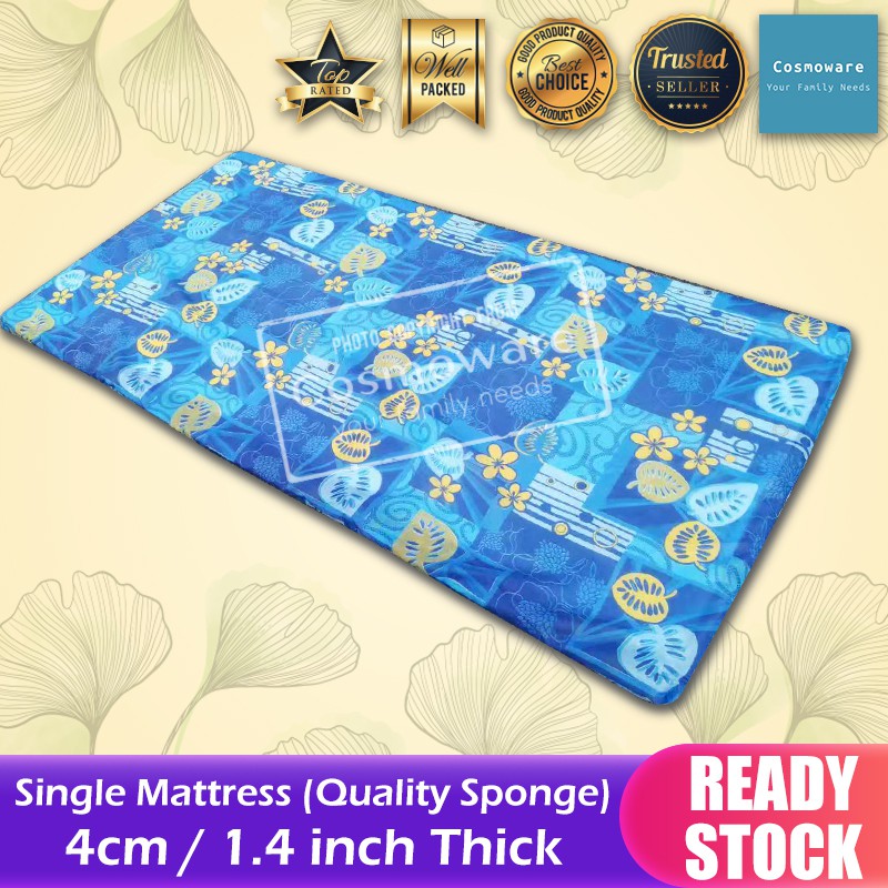 Single Mattress (Quality Sponge) (4 cm thick) / Tilam Nipis Single ...