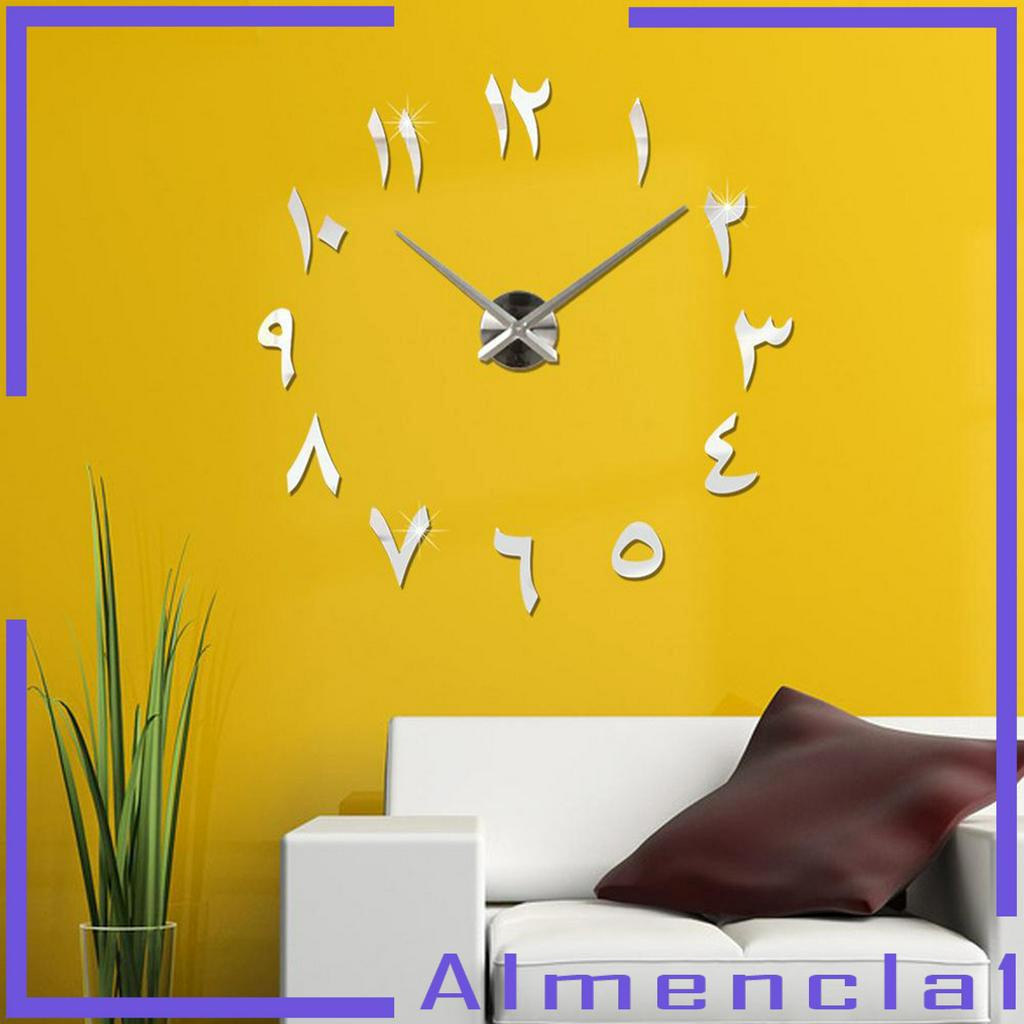 [AlmenclaabMY] Wall Clock 3D Arabic Numerals Mirror Stickers DIY for ...